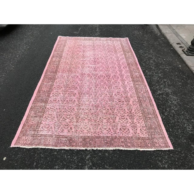 Vintage Bohemian Turkish Pink Rug - 5'8" x 8'10" | Chairish