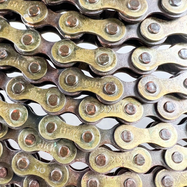 Vintage Recycled Art Handmade Bike Chain Bowl Modern Design | Chairish