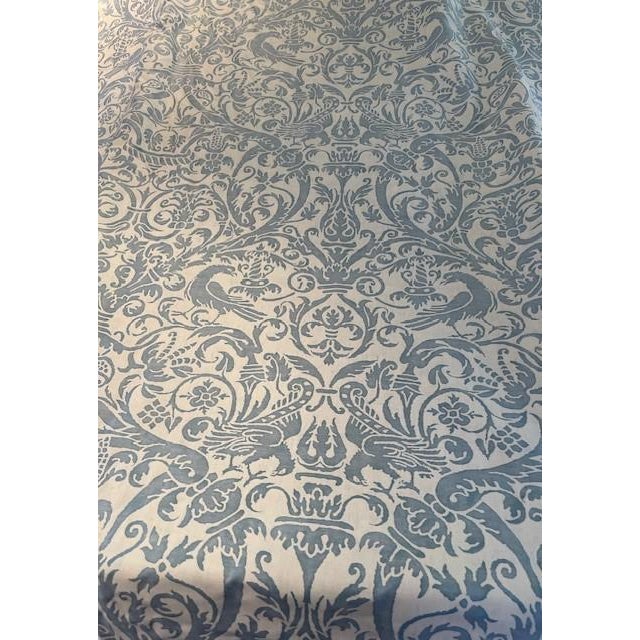 17th Century French Design Fortuny Fabric in Azule Blue and Antique ...