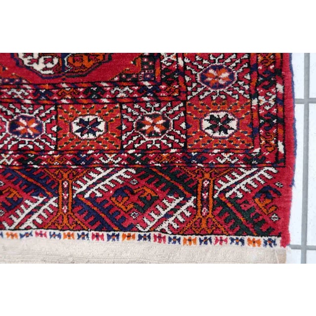 1960s Handmade Vintage Turkmen Tekke Rug 4.1' X 6.1' | Chairish
