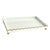 Rectangular White Tole Tray With Gold Scallop Edge | Chairish