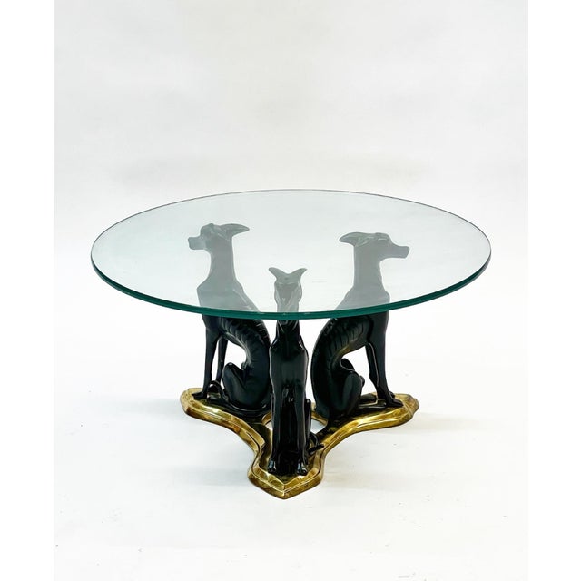 1980s Maitland-Smith Bronze Whippets Cocktail Table | Chairish