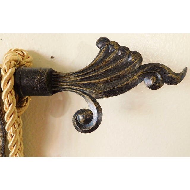 Large Black & Gold Floral Tapestry Wall Hanging With Rod and Silk ...