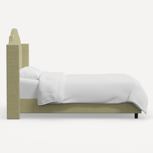 John Robshaw x Cloth & Company Twin Nail Button Notched Wingback Bed in ...
