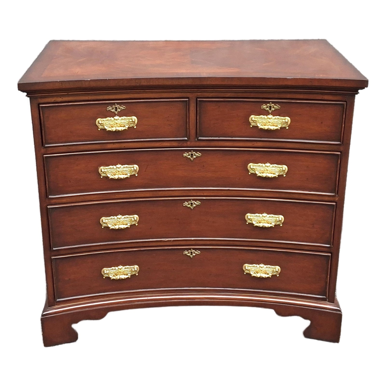 Mid 20th Century Federal Style Recessed Front Mahogany Five-Drawer ...