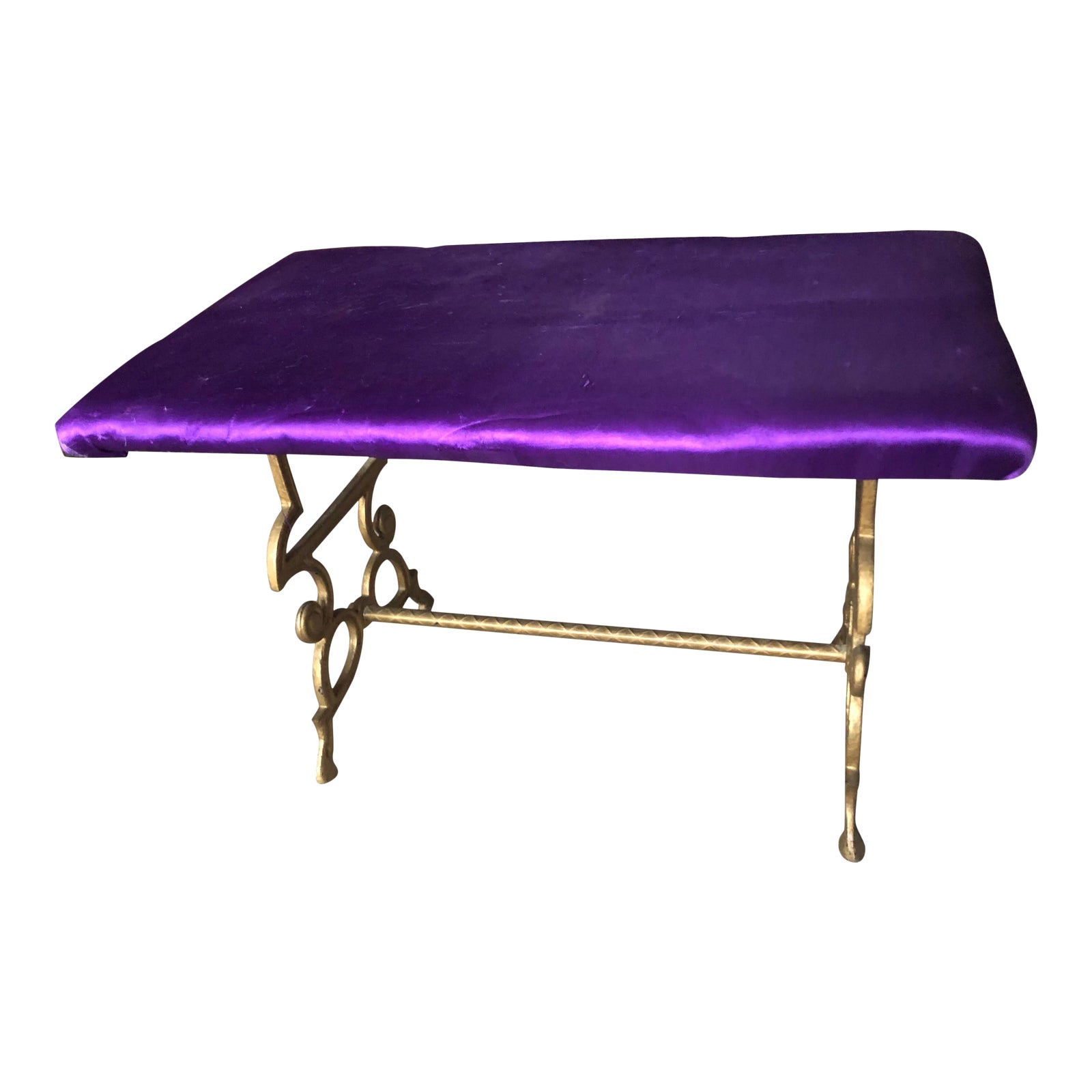 Early 20th Century Fireside Rod Iron Bench | Chairish