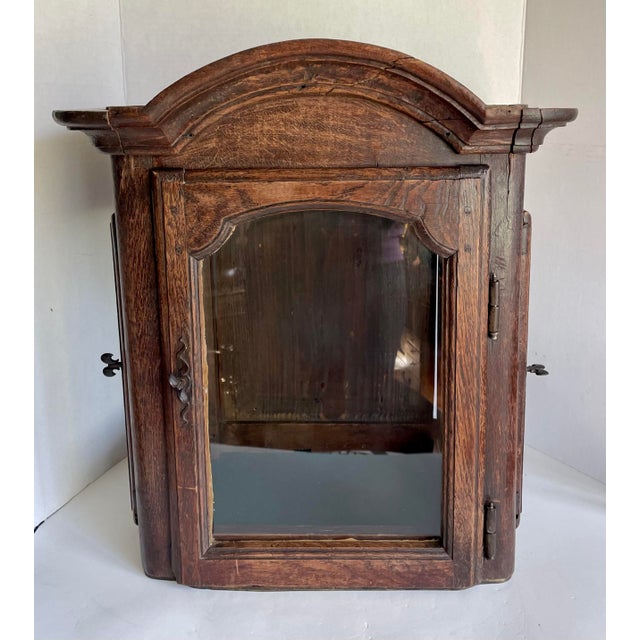 Antique Clock Hood Converted Glass Front Display Curio Cabinet | Chairish