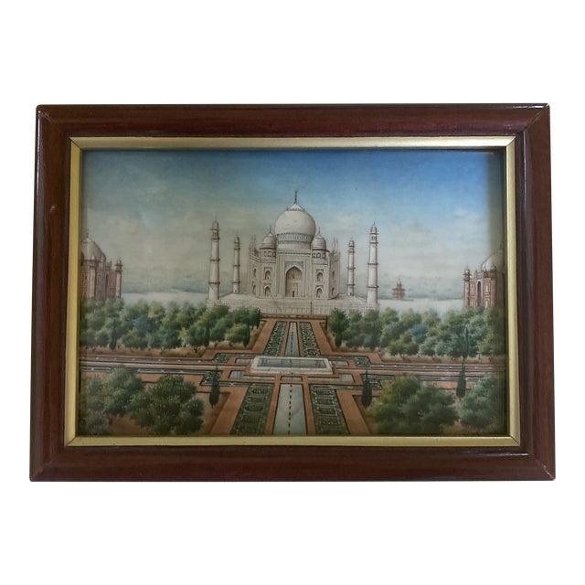 19th Century Taj Mahal Framed Miniature Painting | Chairish