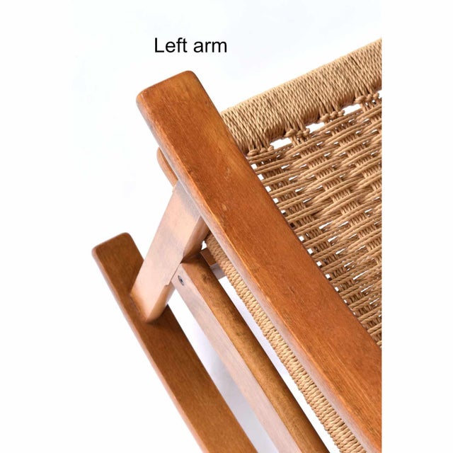 Mid-Century Modern Danish Modern Hans Wegner Style Woven Rope Rocking ...