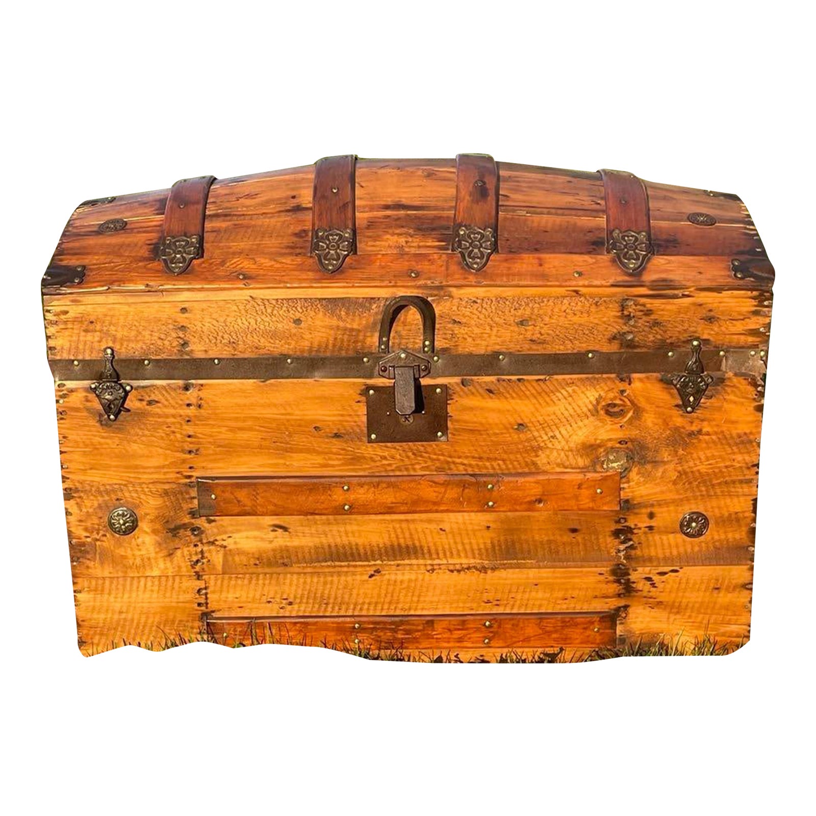 1880's Immigrant Dome Travel Trunk | Chairish