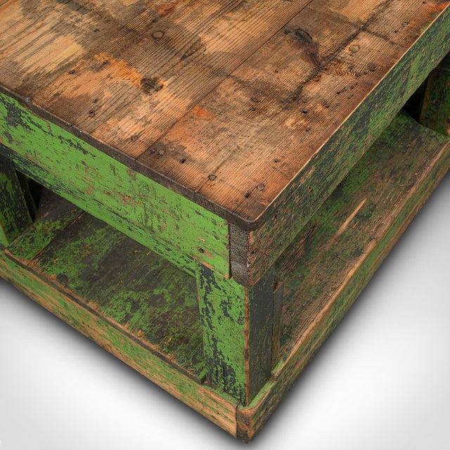 1900s Antique Victorian English Pine Factory Mill Table | Chairish