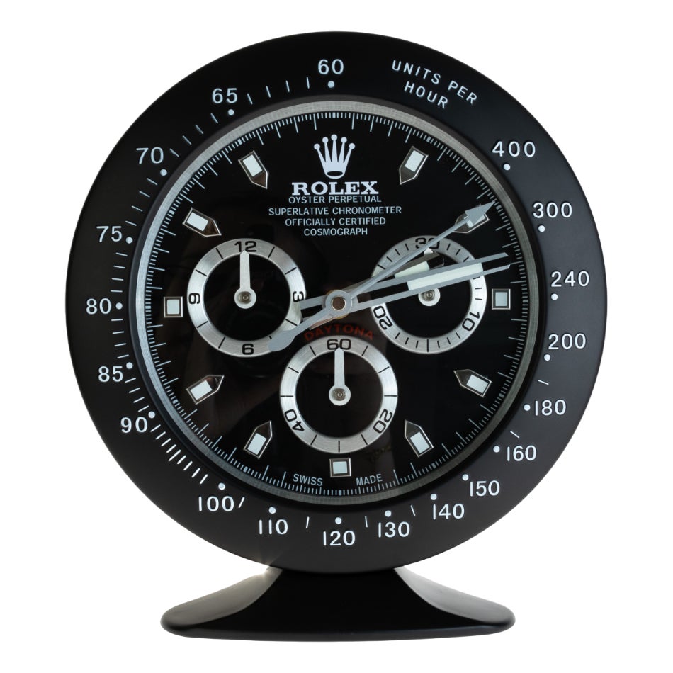Oyster Perpetual Black Daytona Desk Clock from Rolex | Chairish