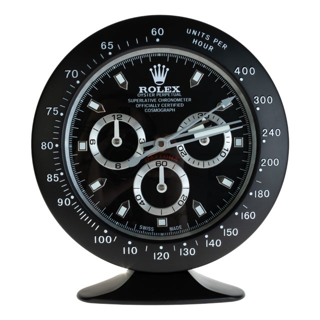 Oyster Perpetual Black Daytona Desk Clock from Rolex | Chairish