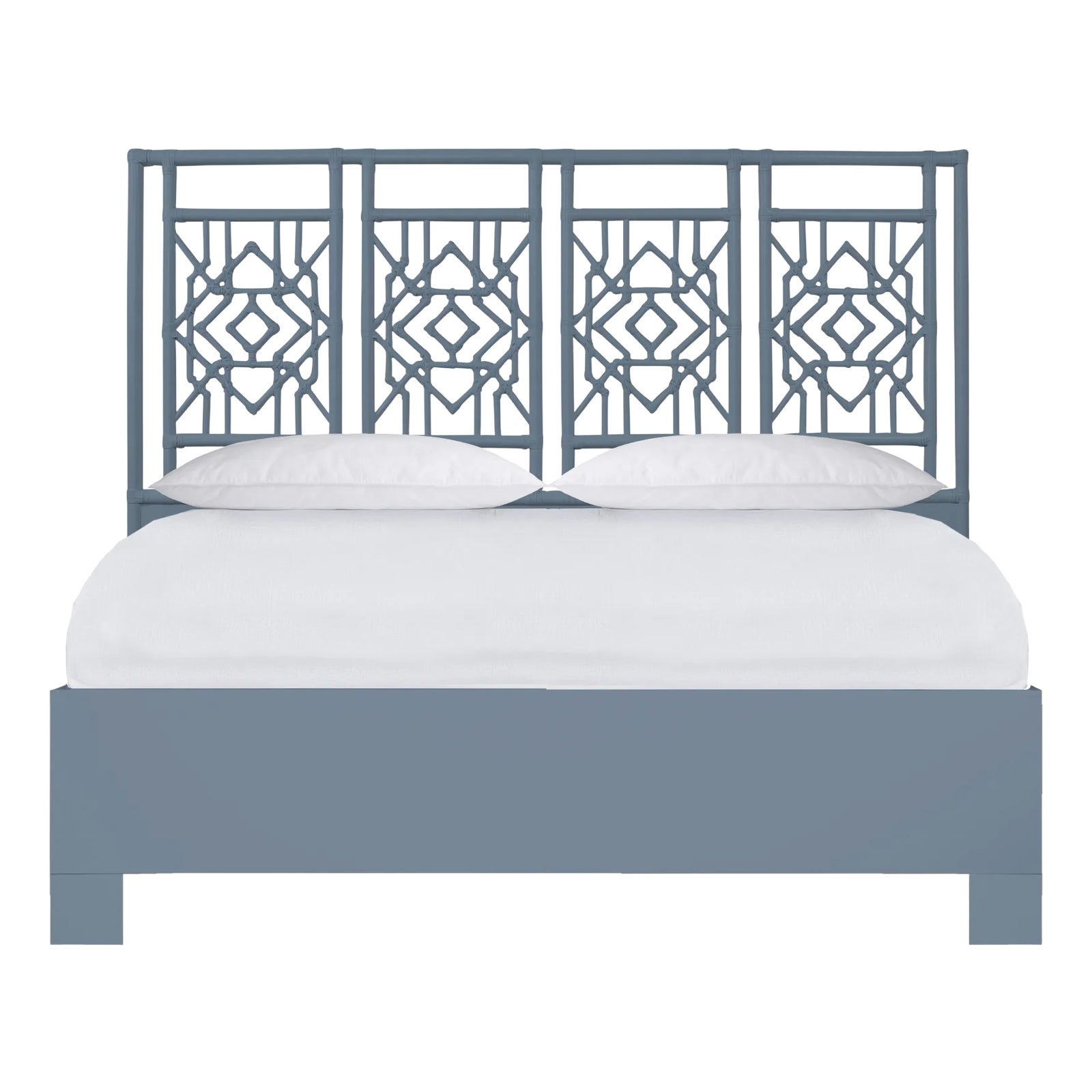 Tulum Platform Bed King, Regatta Blue | Chairish