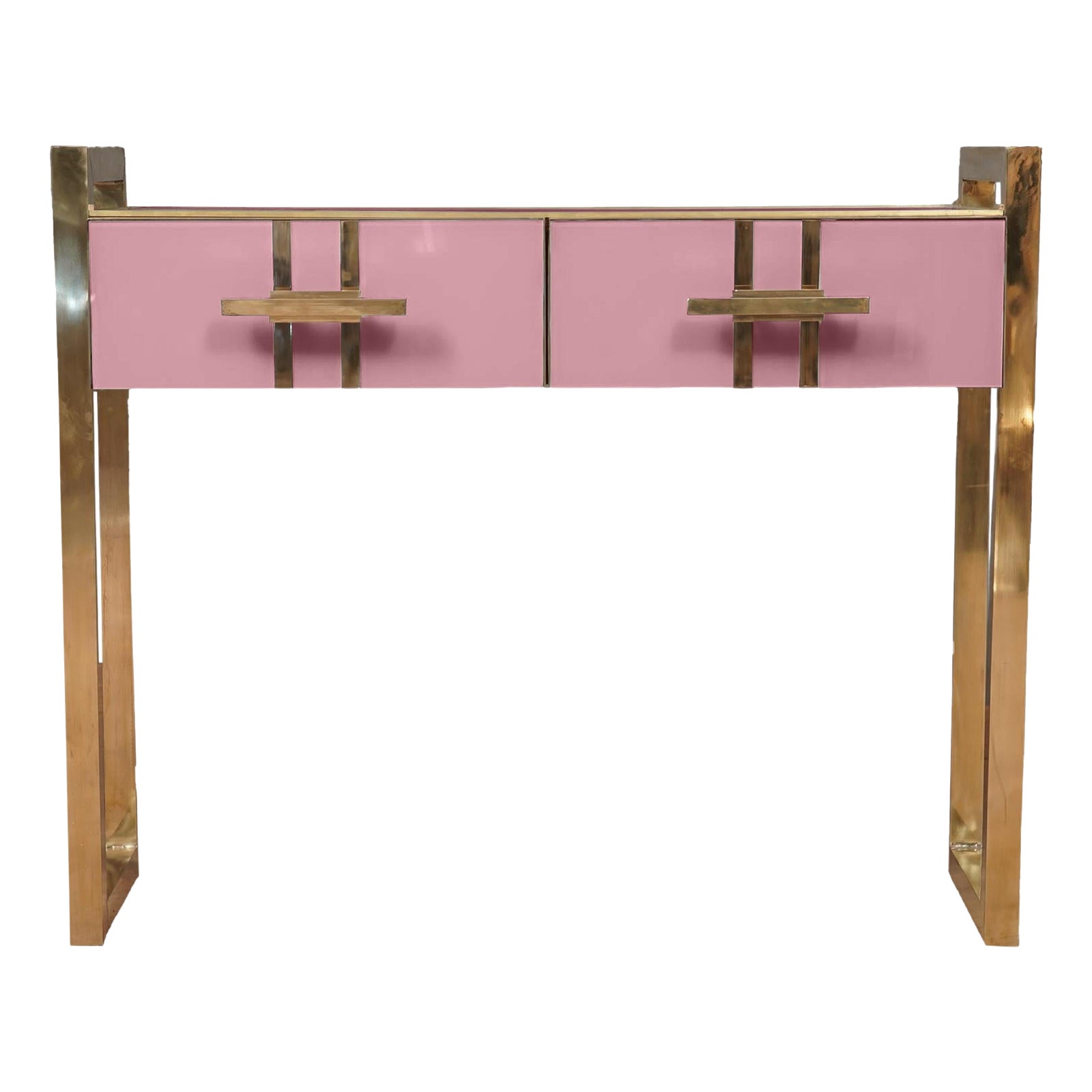 Pink Murano Glass Console Table from Justfurnituress SRL | Chairish