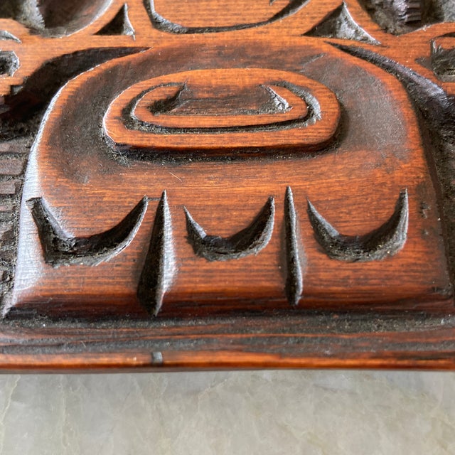 Vintage Salish Style Eagle Carved Wood Wall Plaque | Chairish