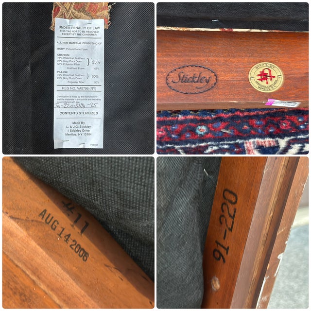 Vintage Stickley Prairie Settle Solid Cherry Framed Sofa in Original ...