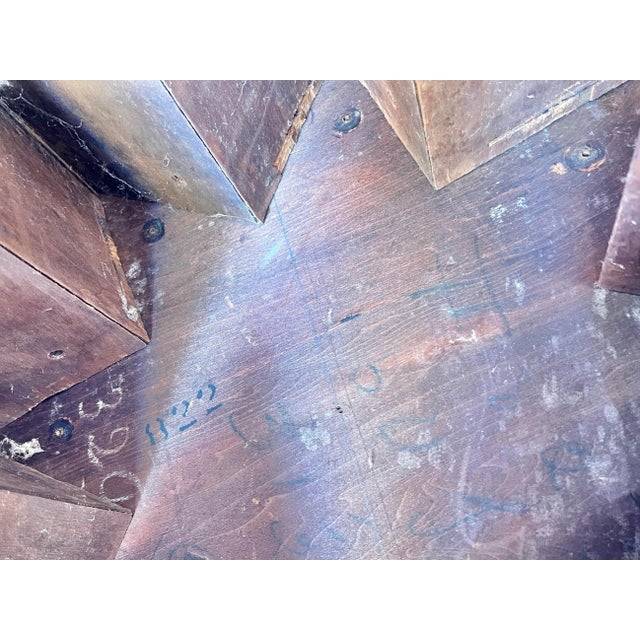 Early 20th Century Round Burl Wood Inlay Table With Eight Legs | Chairish