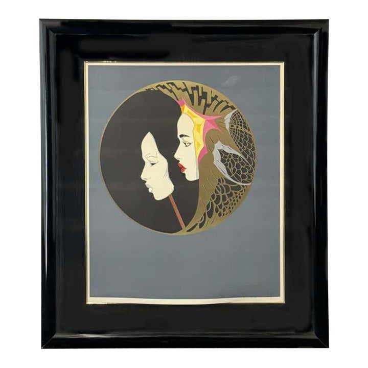 Masquerade #2, Large Modern Artist Proof Lithograph Portrait by Leal ...