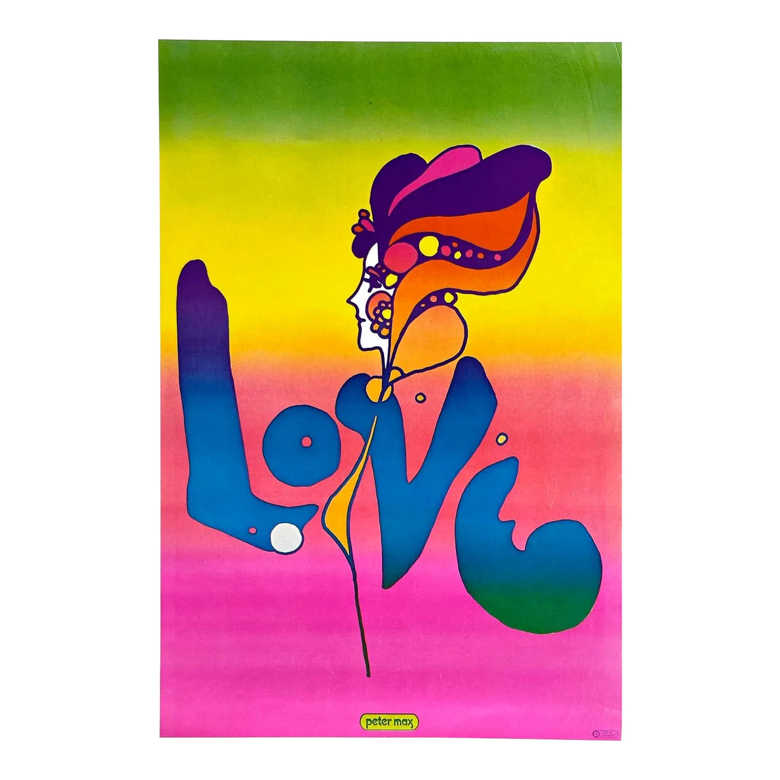 Peter Max Pop Art Poster 8 Love 1970 | Chairish