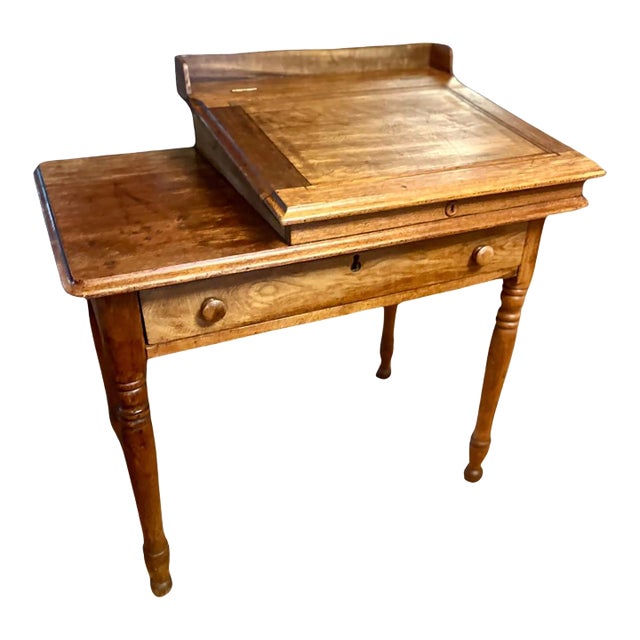 Eastlake Early American Primitive Late 1800 s Antique Clerks Writers Drafting Desk W Drawer Tilt Top Chairish