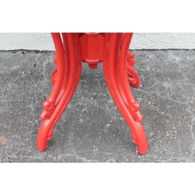 1940's Traditional Style Red Accent Table | Chairish