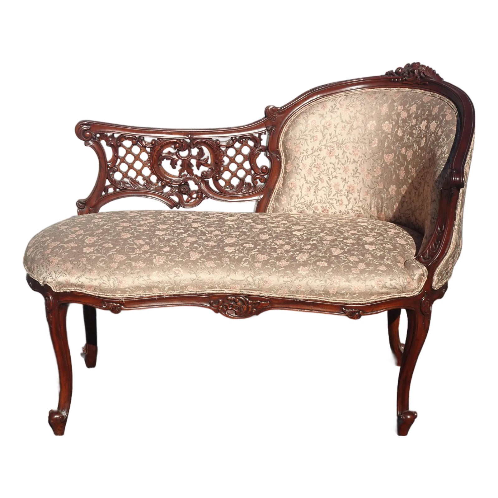 Vintage French Louis Style Rose Settee Chase Lounge ~ Two Seater | Chairish