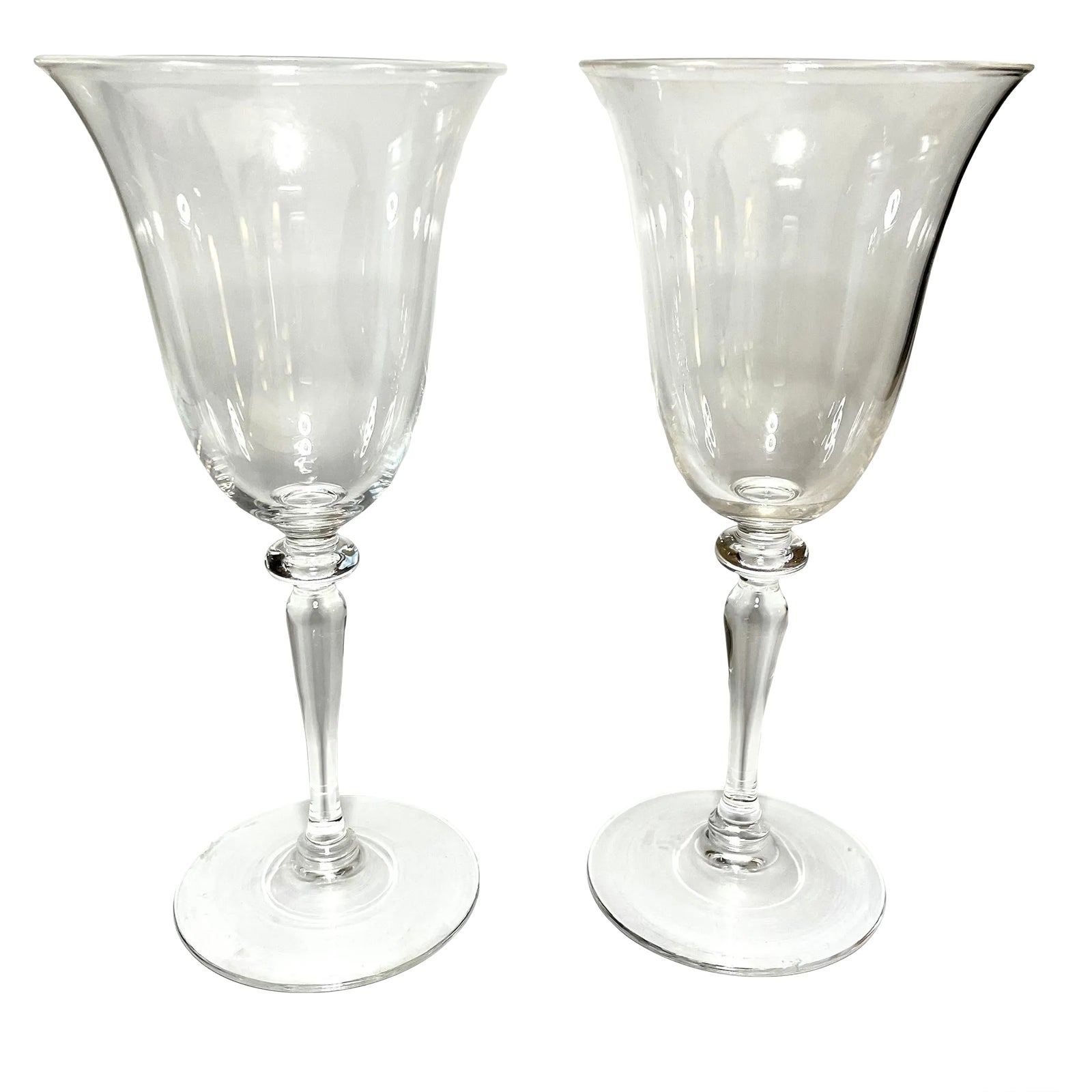 1929 Frederick Carder for Steuben Crystal Stemware, Signed - a Pair ...