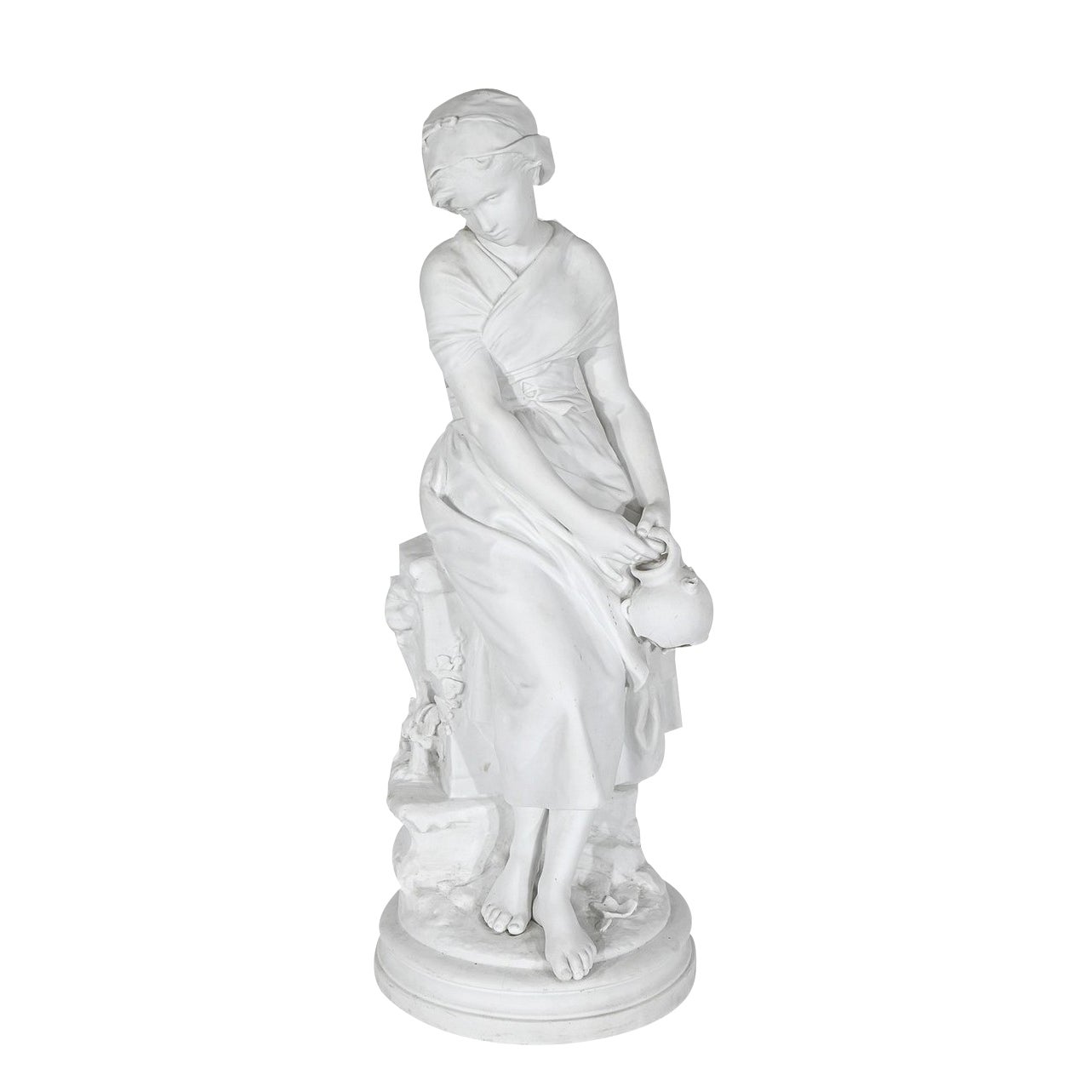 Mathurin Moreau, Large Figurative Sculpture, Late 19th Century, Biscuit ...