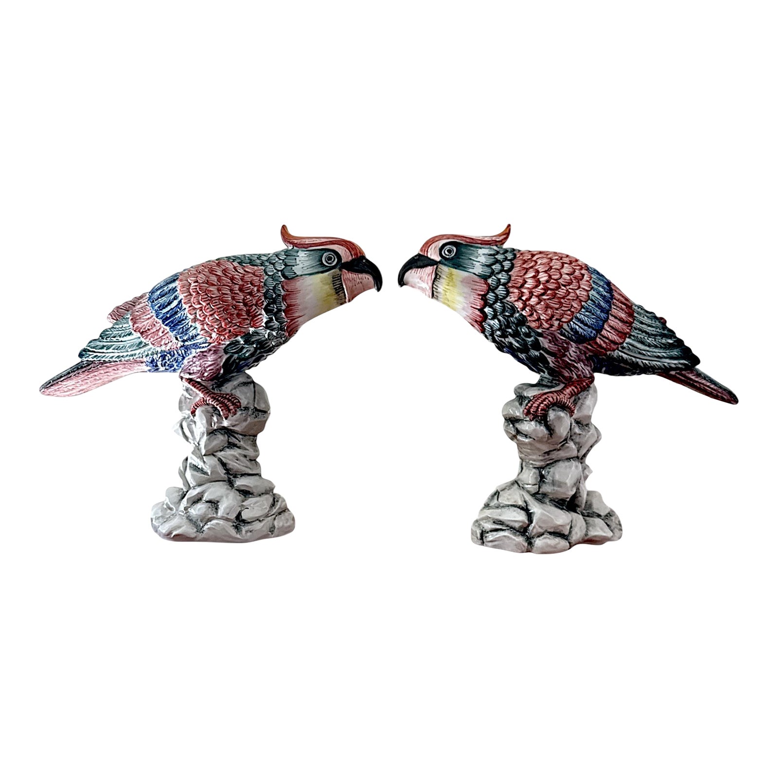 Large Late 20th Century Mottahedeh Italian Hand Painted Porcelain ...