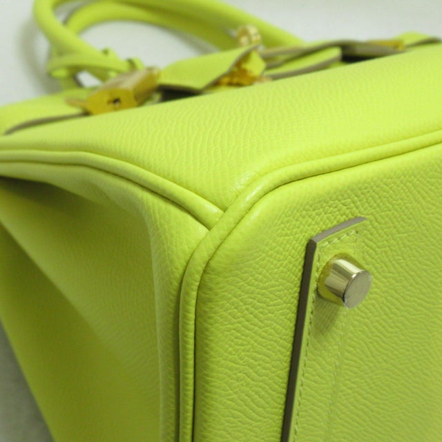 Hermes Birkin 30 Lime Handbag Yellow Lime Epsom Leather | Chairish
