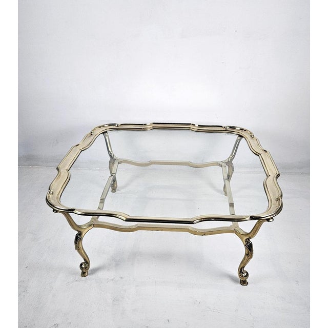 Italian Glass and Cast Bronze Coffee Table, 1980s | Chairish