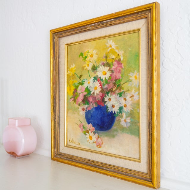 Nellie Ward Haller Floral Still Life Painting | Daisies in Vase | Chairish