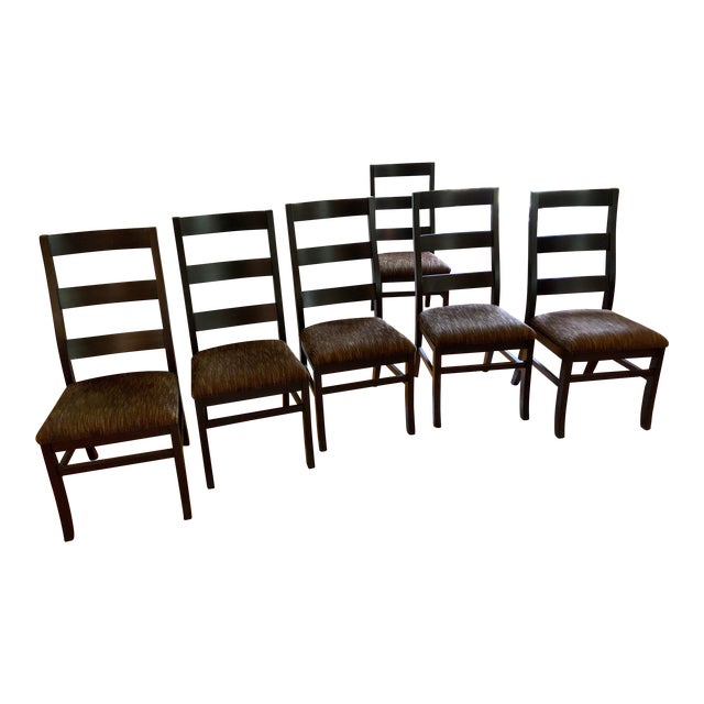 Solid Walnut Custom Dining Chairs - Set of 6 | Chairish