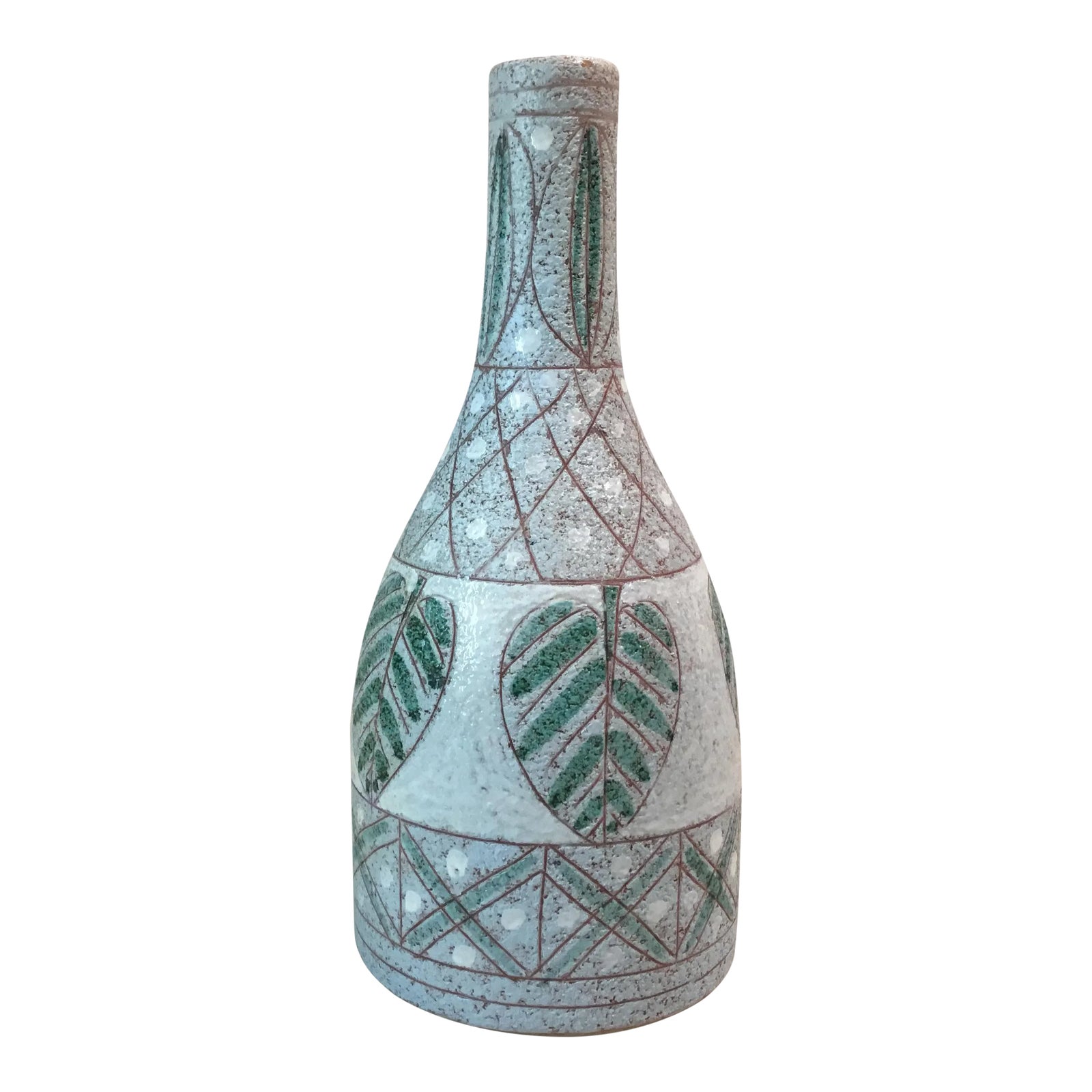 WoW Signed Mid-Century Italian Sgraffito Vase | Chairish