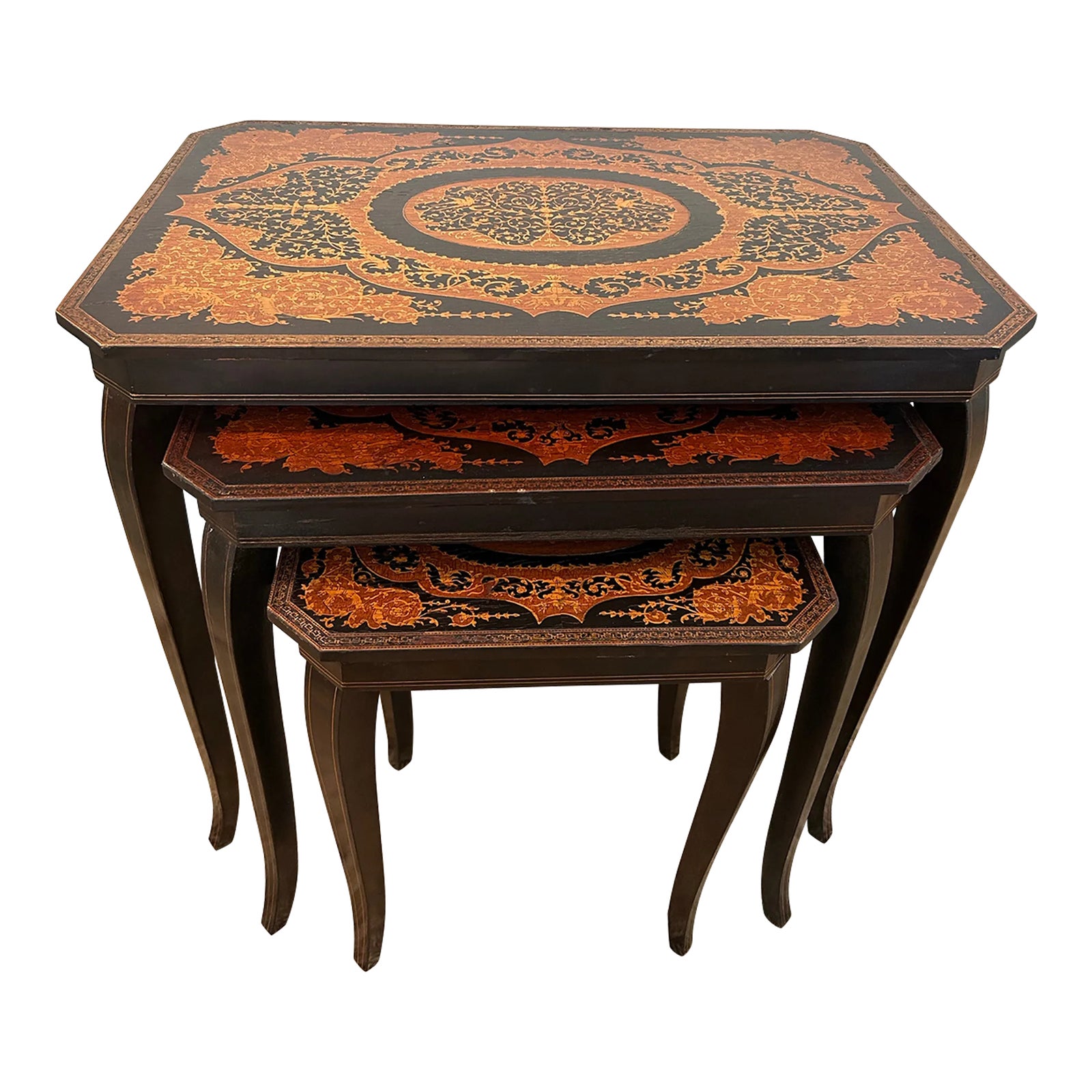 1960s Italian Florentine Nesting Tables - Set of 3 | Chairish