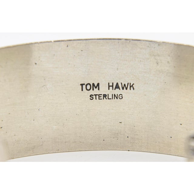 Native American Navajo Sterling Silver Cuff Bracelet by Tom Hawk | Chairish