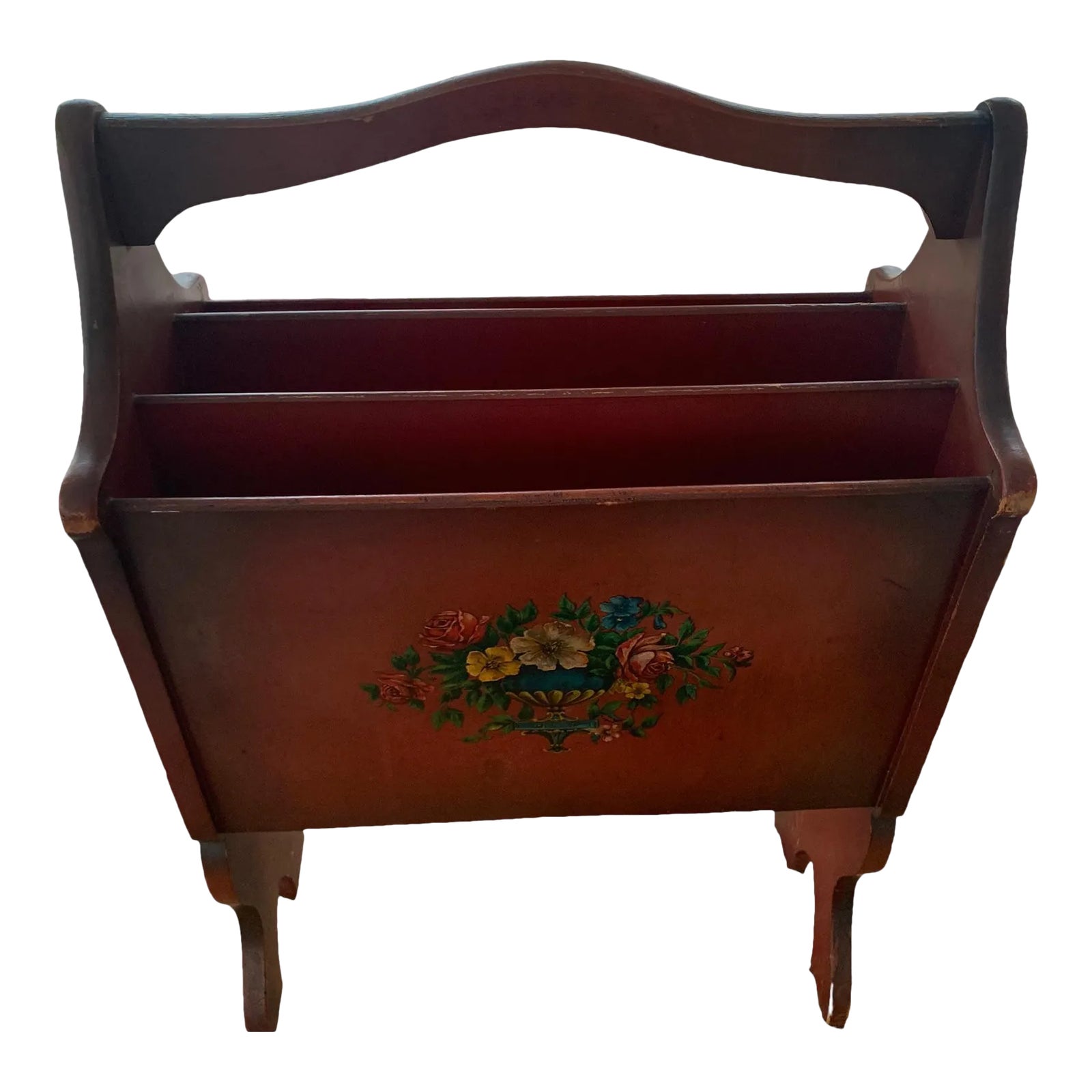 Mid 20th Century Vintage Mid Century Modern Magazine Stand Wood Cherry ...