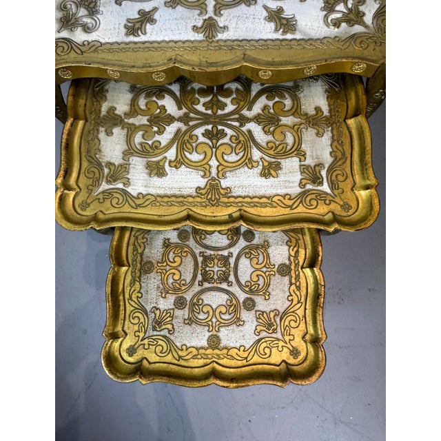 Vintage 1950s Florentine Gold Nesting Tables - Set of Three | Chairish