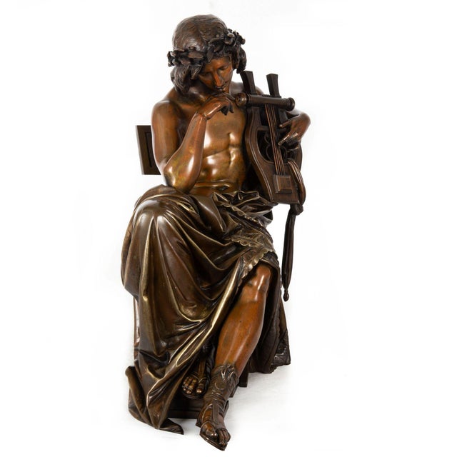 French Antique Bronze Sculpture of “Orpheus” by Albert Carrier-Belleuse ...