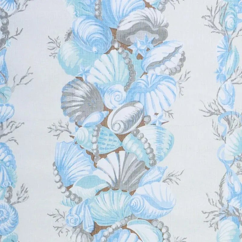 Sample - Schumacher Bedolina Chintz Fabric in Blue & Grey | Chairish
