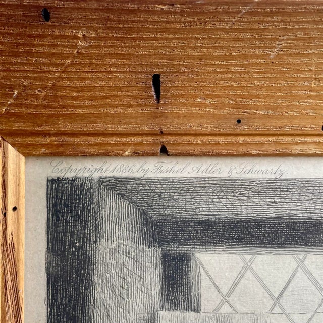 19th-Century Fishel Adler & Schwartz Etching Print, Framed Original ...