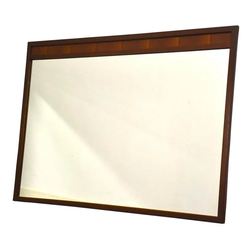 Walnut Mid Century Modern Mirror | Chairish