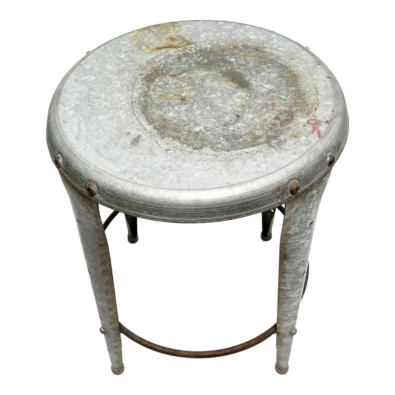 Mid-Century Modern Industrial Metal Stool | Chairish