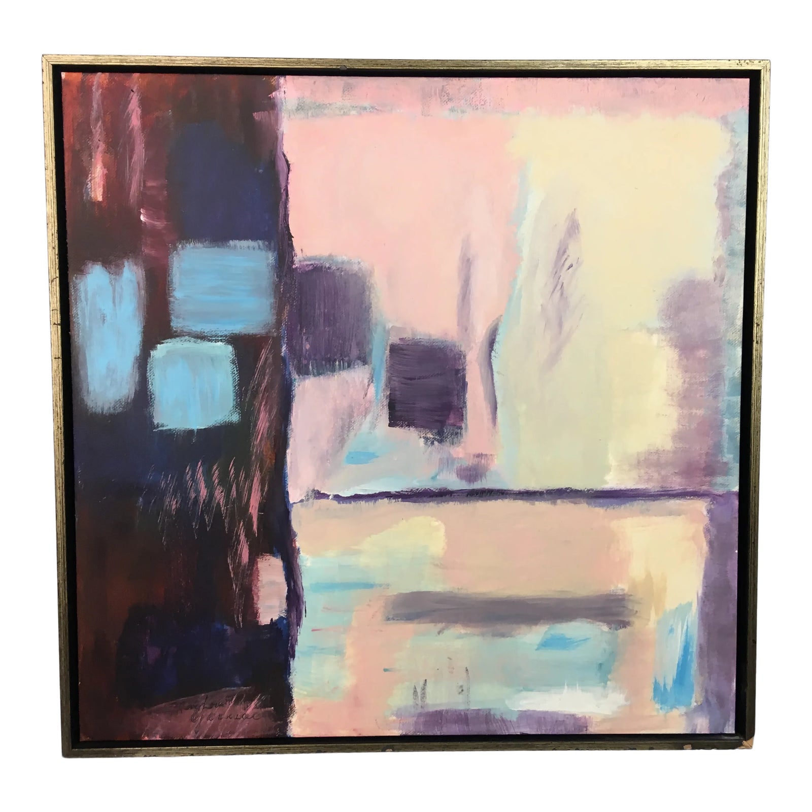 1990s Abstract Framed Painting | Chairish