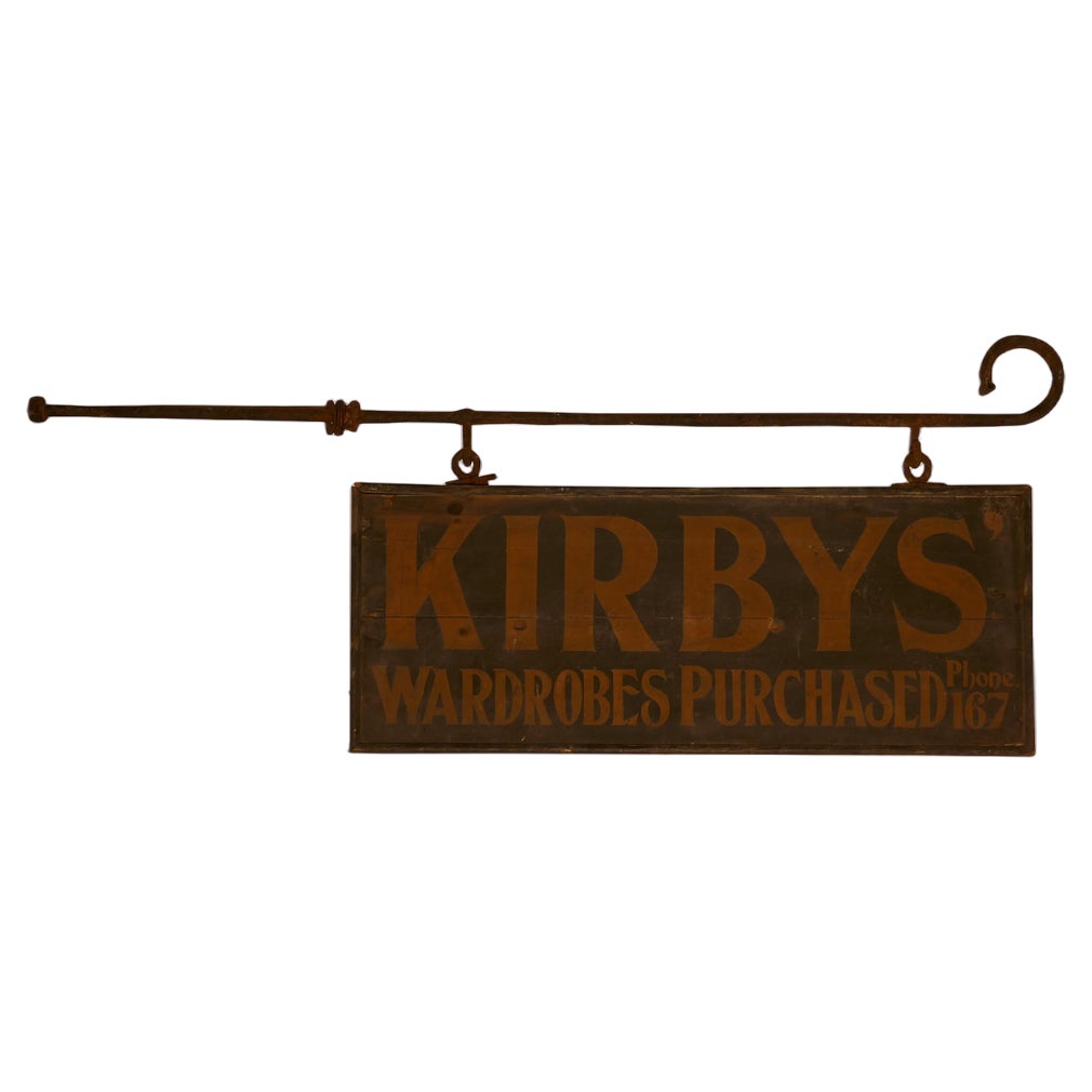 Edwardian Hanging Kirbys Shop Sign, 1910s | Chairish