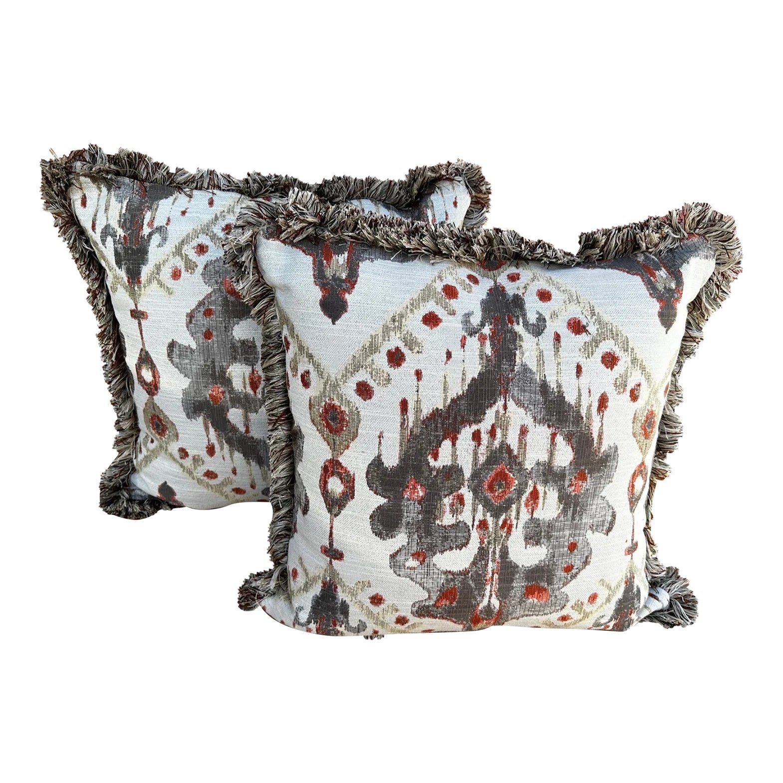 Pair of Bernhardt Ikat Throw Pillows | Chairish