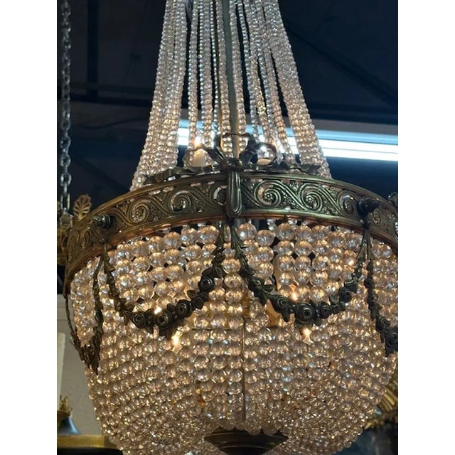 French Louis XVI Design Basket Form Chandelier | Chairish