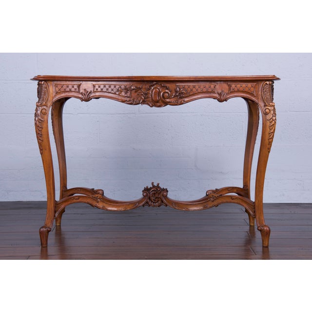Antique French Louis XV Baroque Style Walnut Writing Desk or Side Table ...
