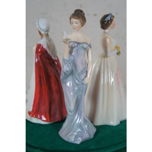 1990s Royal Doulton Centerpiece Figurines in Bell Jar Queen Elizabeth ...